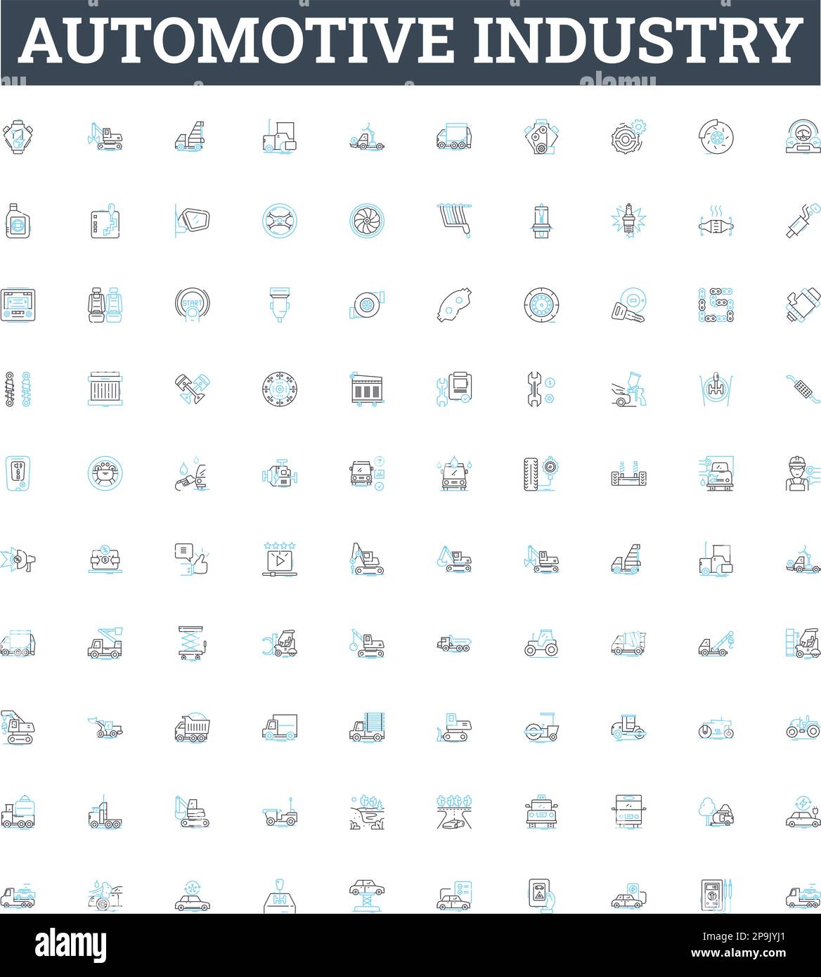 Automotive industry vector line icons set. Vehicles, Autos, Cars ...