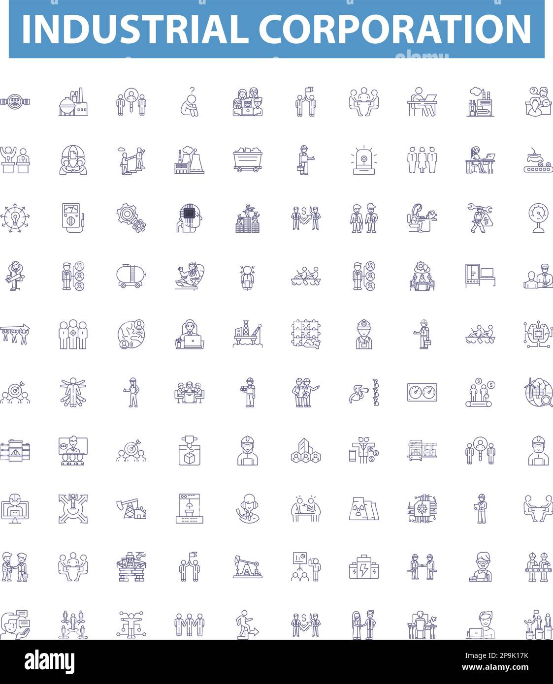 Industrial corporation line icons, signs set. Industry, Corporation ... Industrial corporation line icons, signs set. Industry, Corporation ...