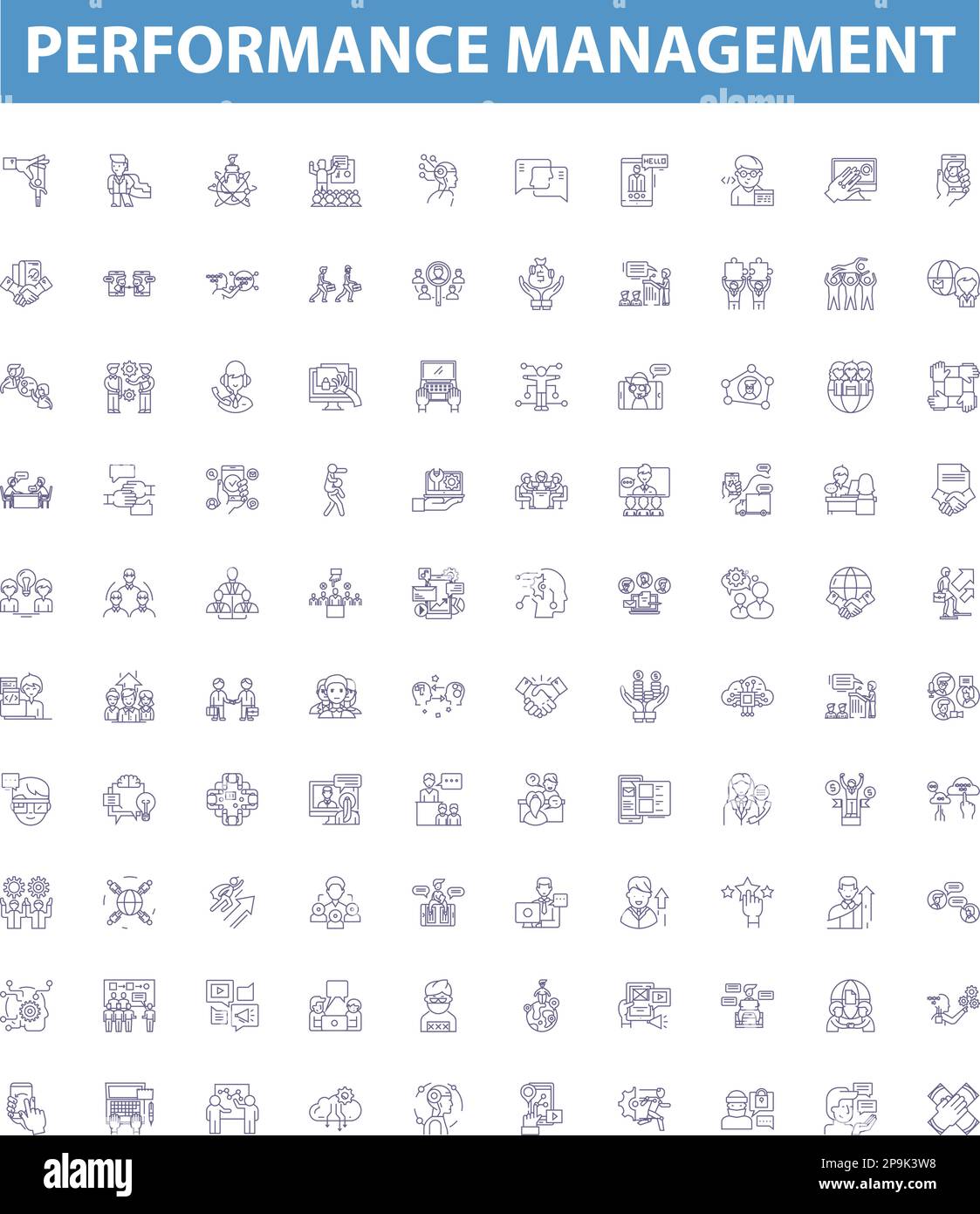 Performance management line icons, signs set. Auditing, Assessing ... Performance management line icons, signs set. Auditing, Assessing ...