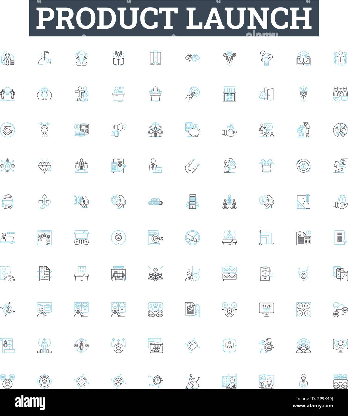 Product launch vector line icons set. Launch, Product, Concept ...