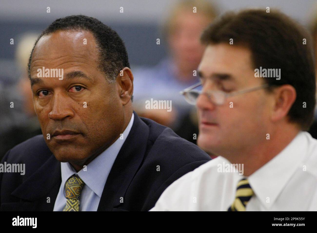 O.J. Simpson, left, and his attorney Yale Galanter appear during ...