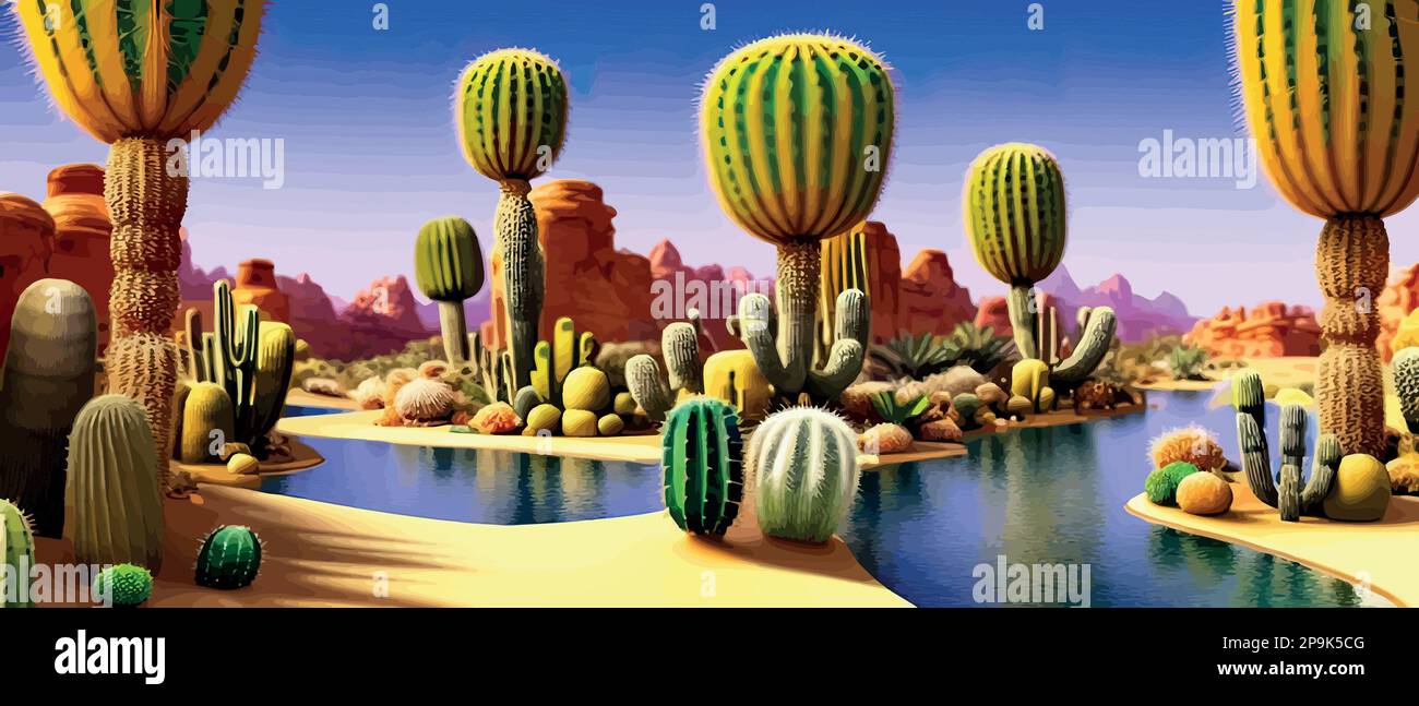 Cactus plant growing sky cactus Stock Vector Images - Alamy