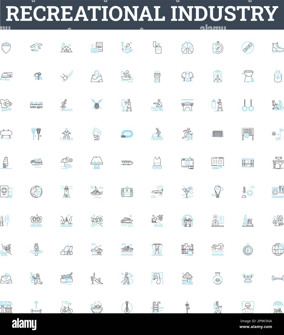 Recreational industry vector line icons set. Recreational, Industry ...
