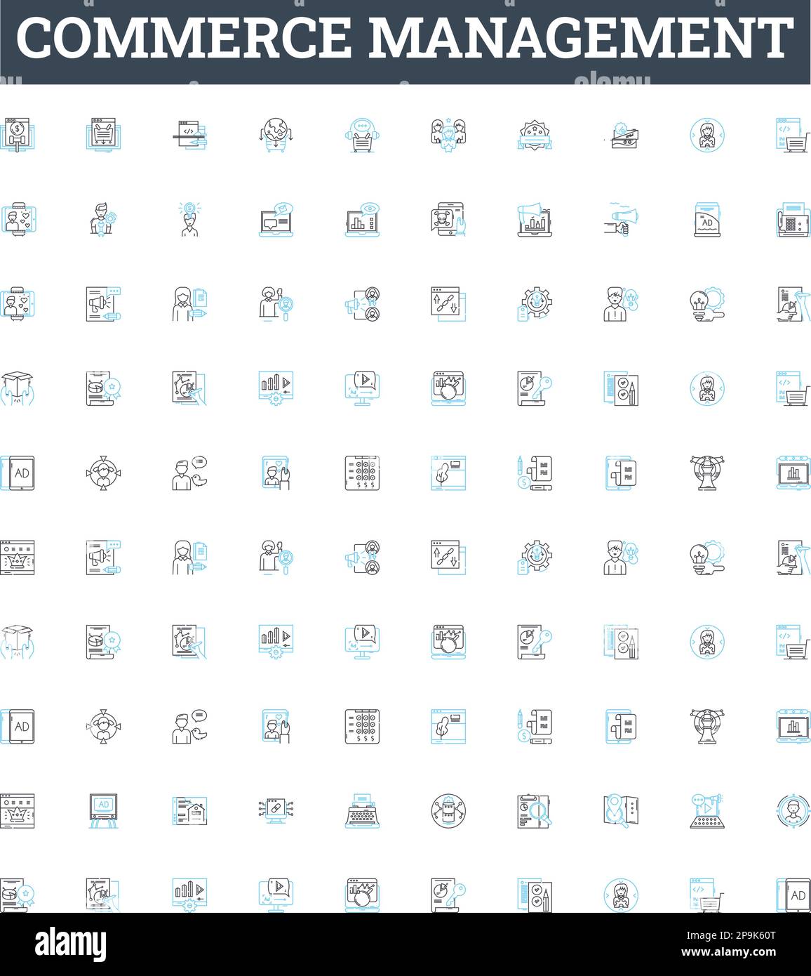 Commerce Management Vector Line Icons Set Commerce Management