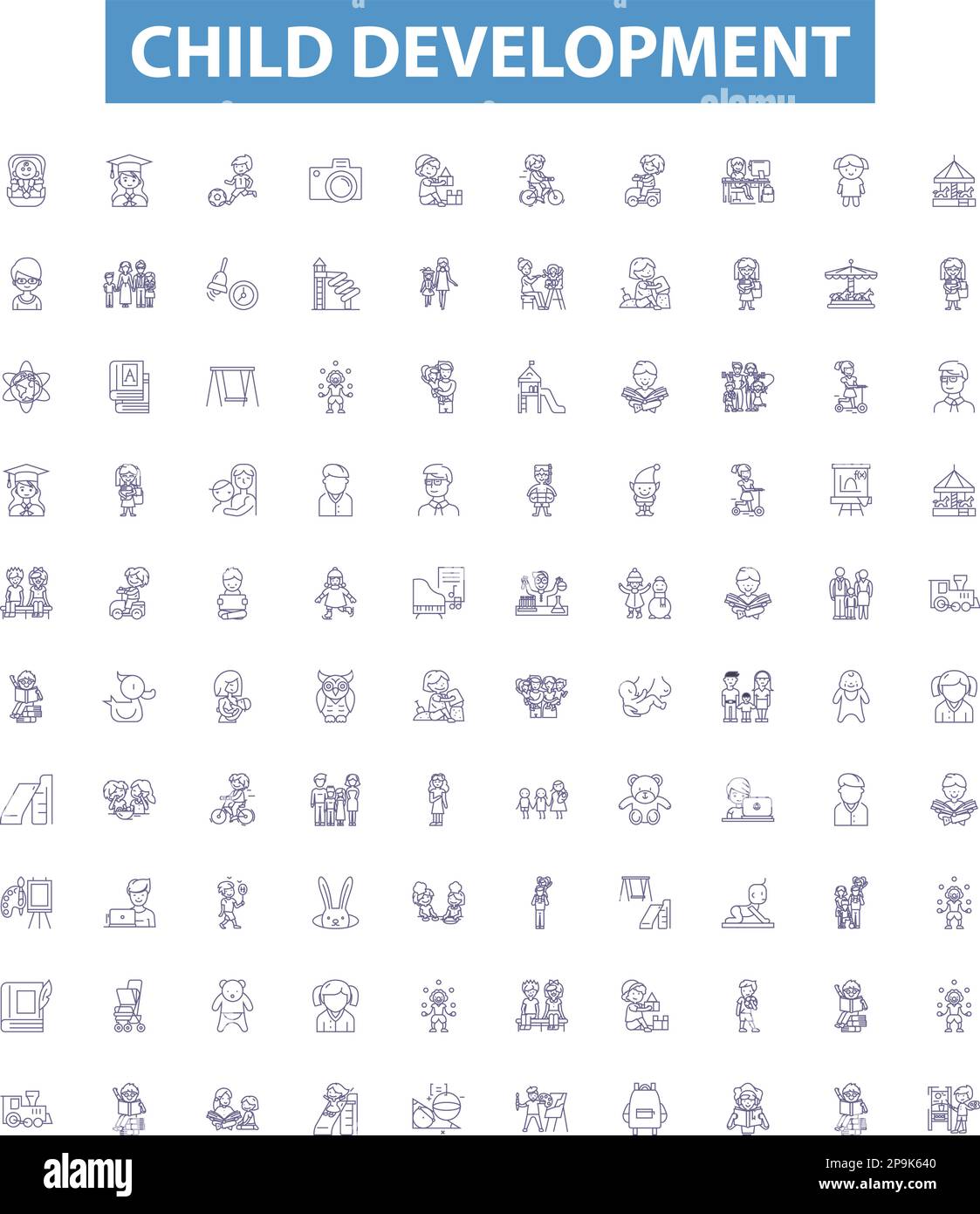 Child development line icons, signs set. Infant, Toddler, Cognitive ... Child development line icons, signs set. Infant, Toddler, Cognitive ...
