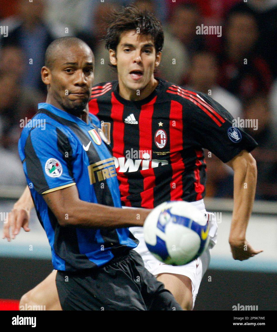 AC Milan's Brazilian forward Kaka', right, vies for the ball with Inter ...