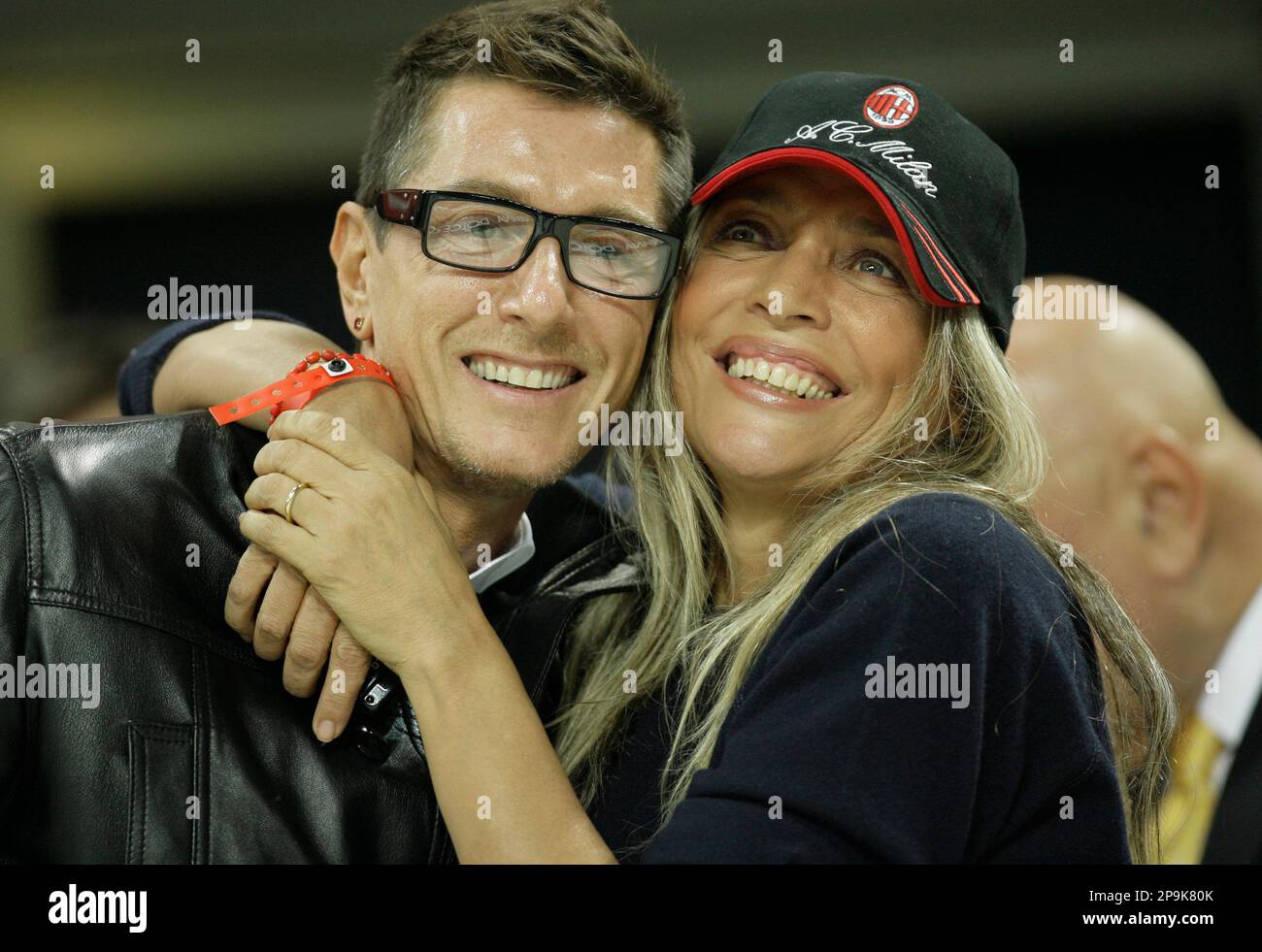 Stefano Gabbana is embraced by Mara Venier prior to the start of an ...