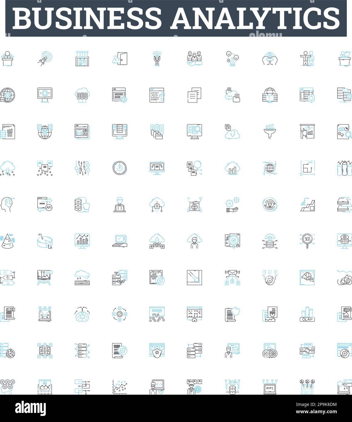 Business analytics vector line icons set. Business, Analytics, Data ...