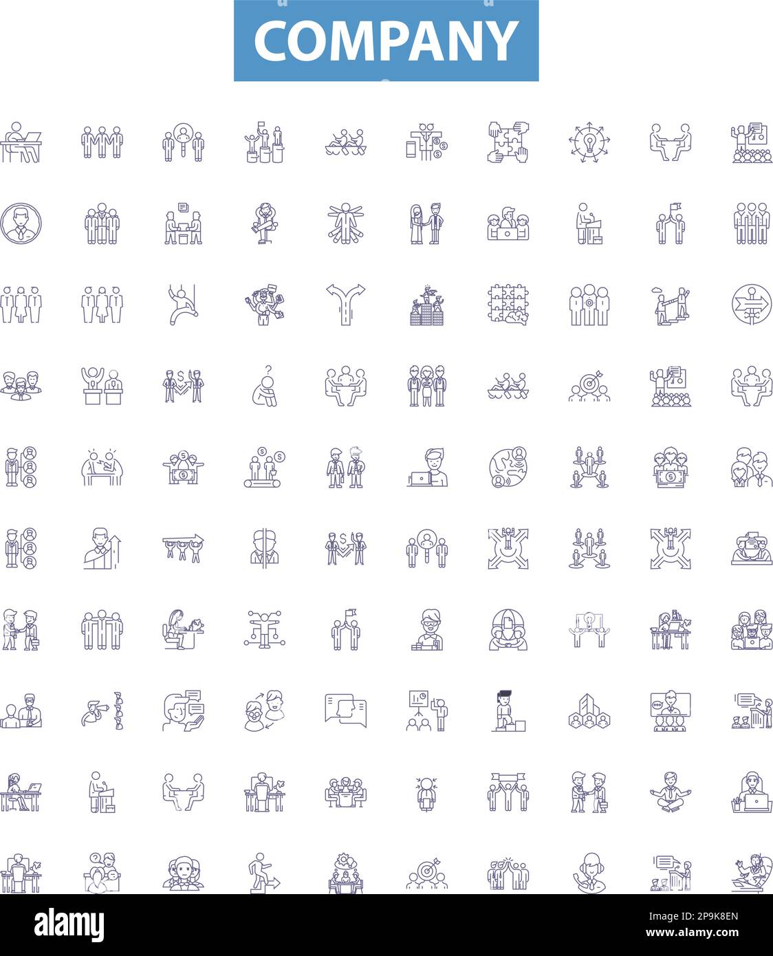 Company line icons, signs set. Business, Firm, Corporation, Venture ...