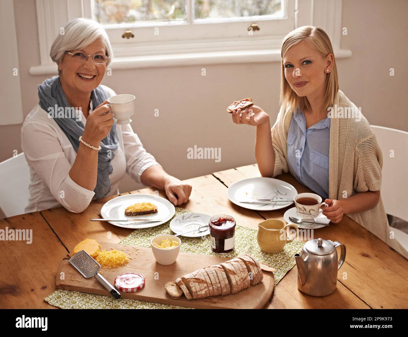 Grandma knows how to host a great tea party. an attractive young woman ...