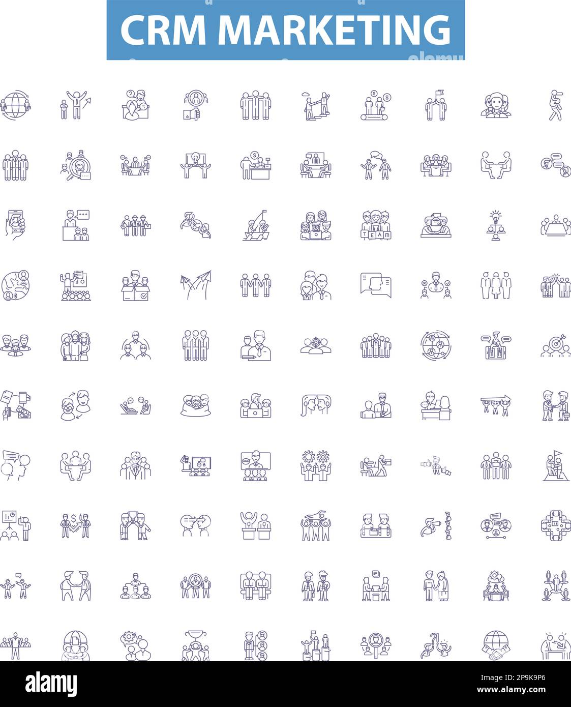 Crm marketing line icons, signs set. CRM, Marketing, Contact ... Crm marketing line icons, signs set. CRM, Marketing, Contact ...