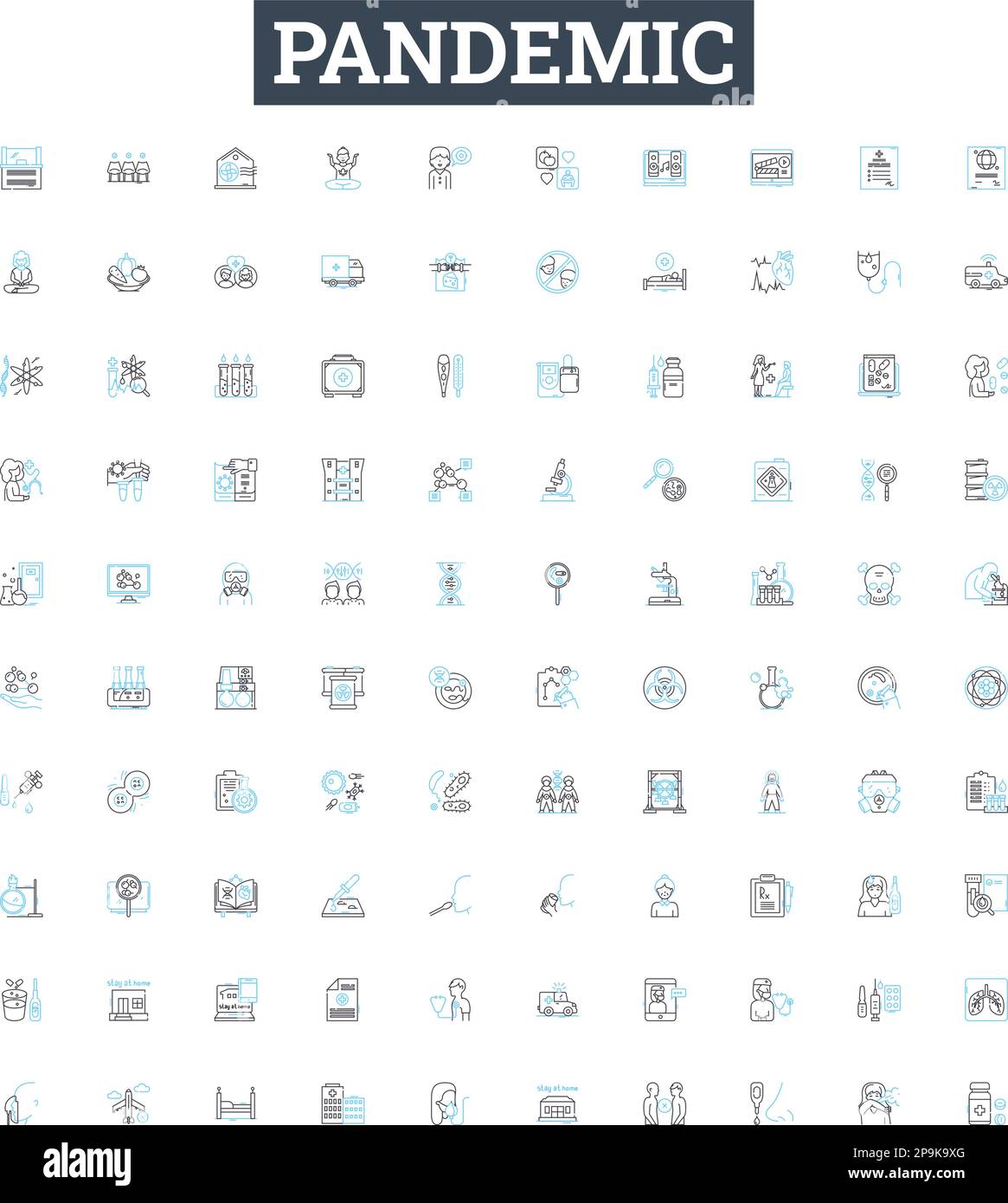 Pandemic vector line icons set. Coronavirus, Outbreak, Illness ...