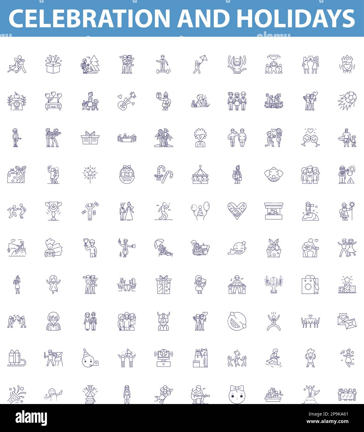 Celebration and holidays line icons, signs set. Festivals, Celebrations ...