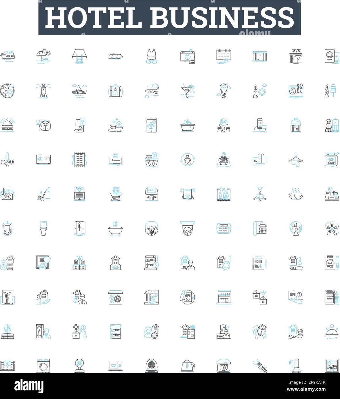 Hotel business vector line icons set. Hotel, Business, Homestay, Resort ...