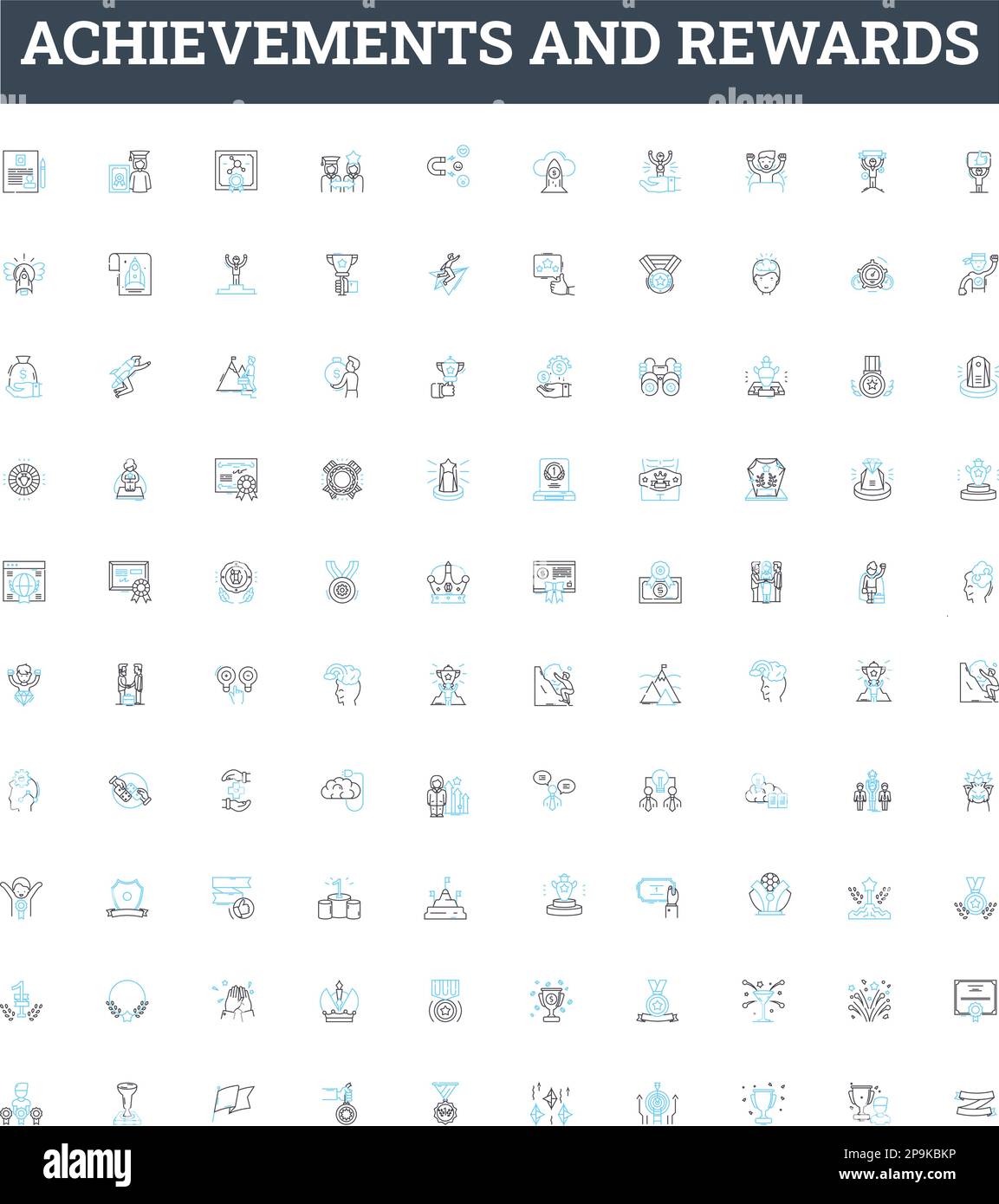 Achievements and rewards vector line icons set. Awards, Merits, Honors ...