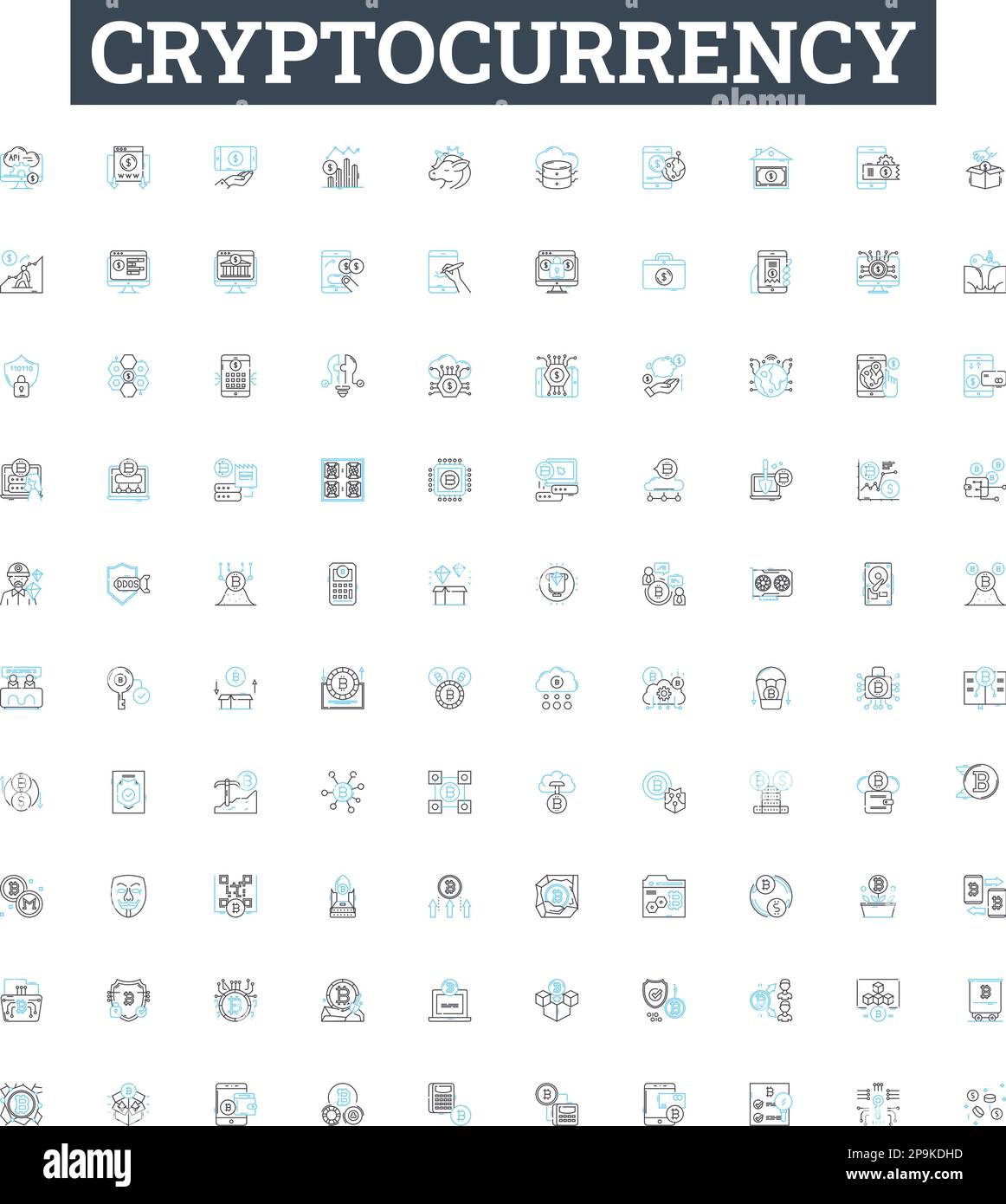 Cryptocurrency vector line icons set. Cryptocurrency, Crypto, Money ...