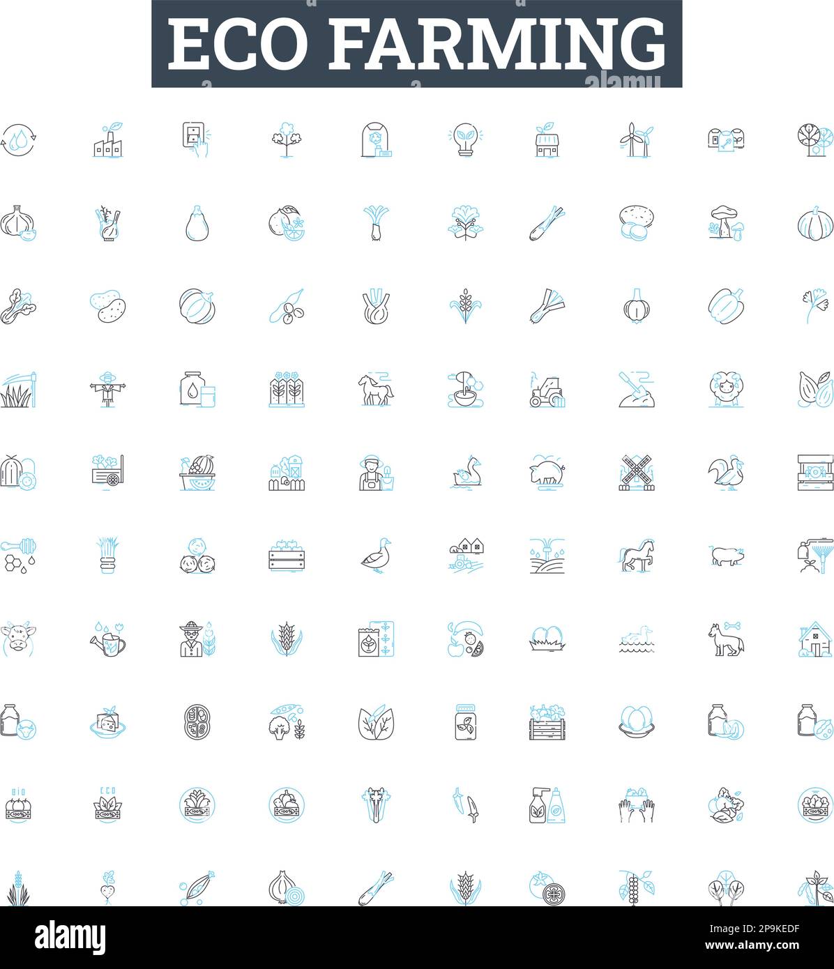 Eco farming vector line icons set. Eco-farming, Sustainable, Organic ...