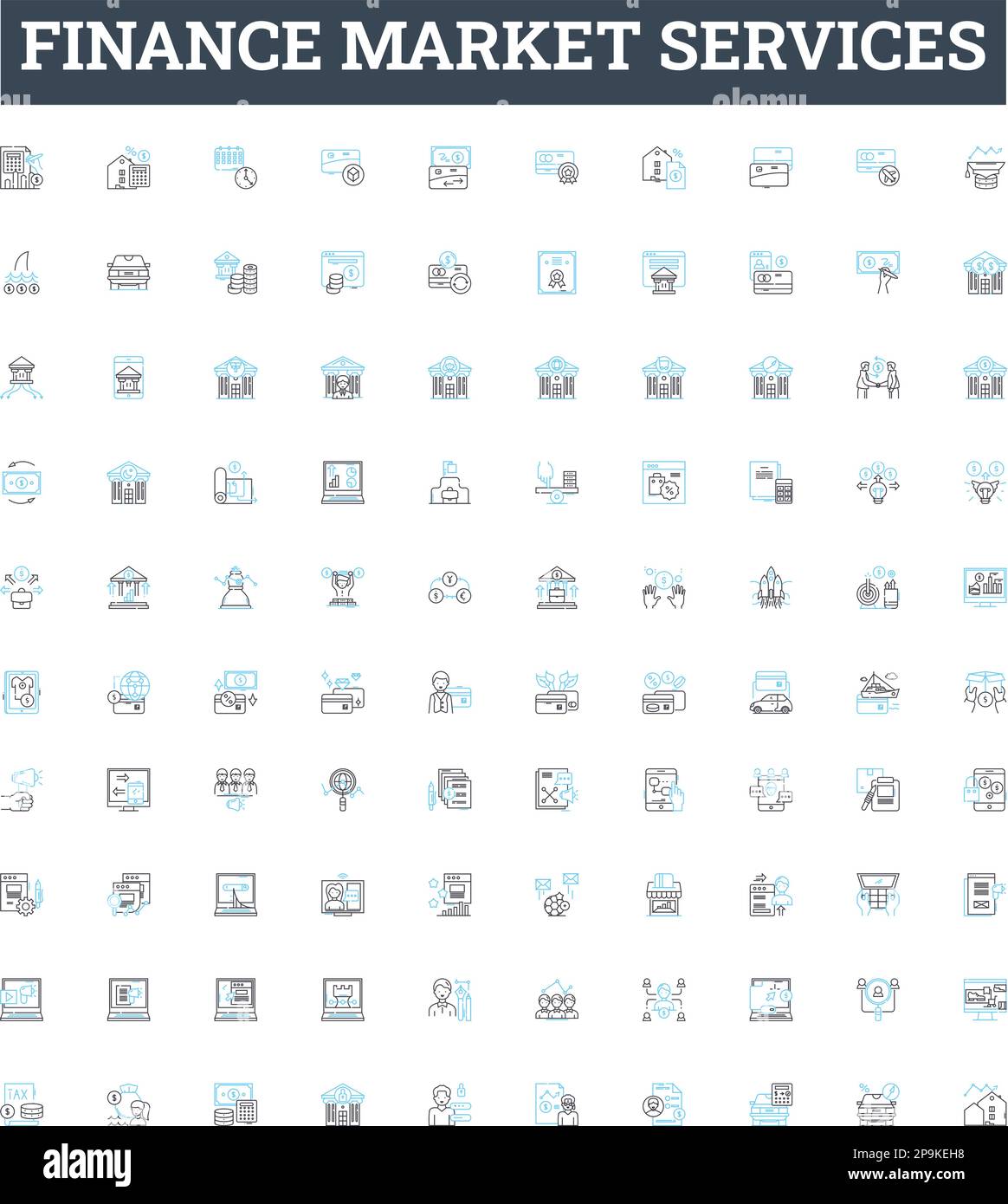 Finance market services vector line icons set. Funding, Banking ...
