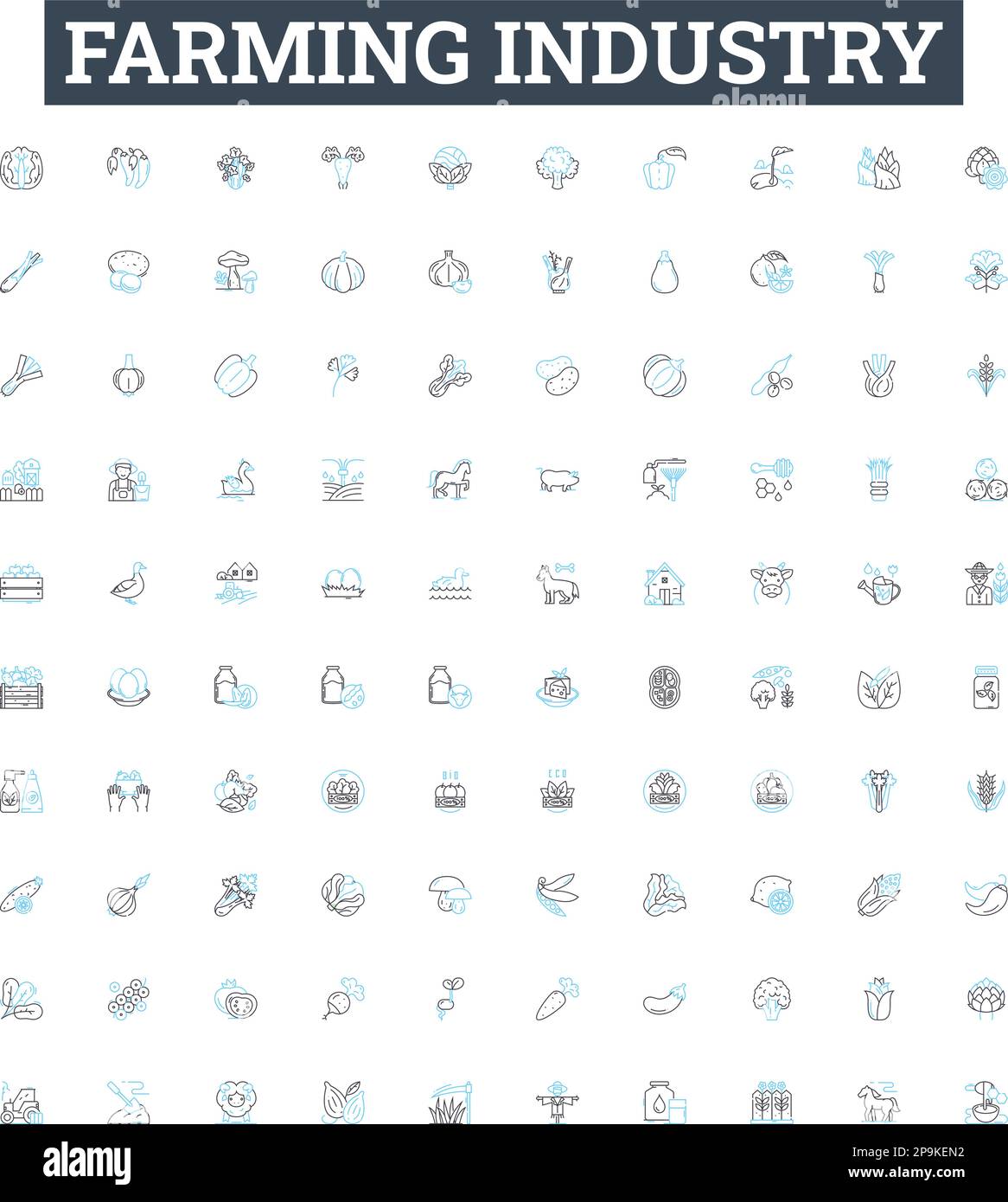 Farming industry vector line icons set. Agriculture, Crops, Livestock ... Farming industry vector line icons set. Agriculture, Crops, Livestock ...