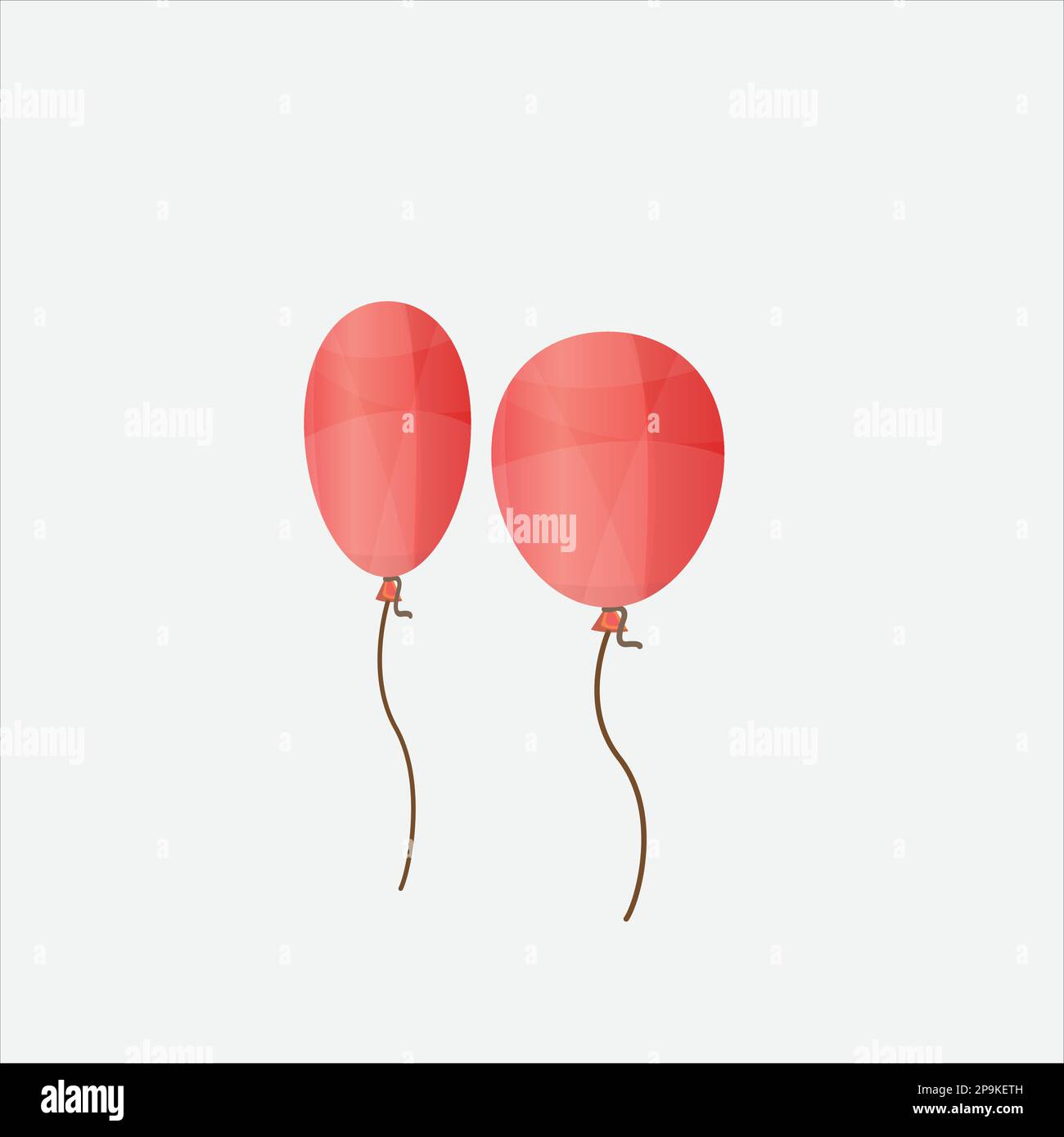 Balloon isolated on transparent background. Vector realistic red ...