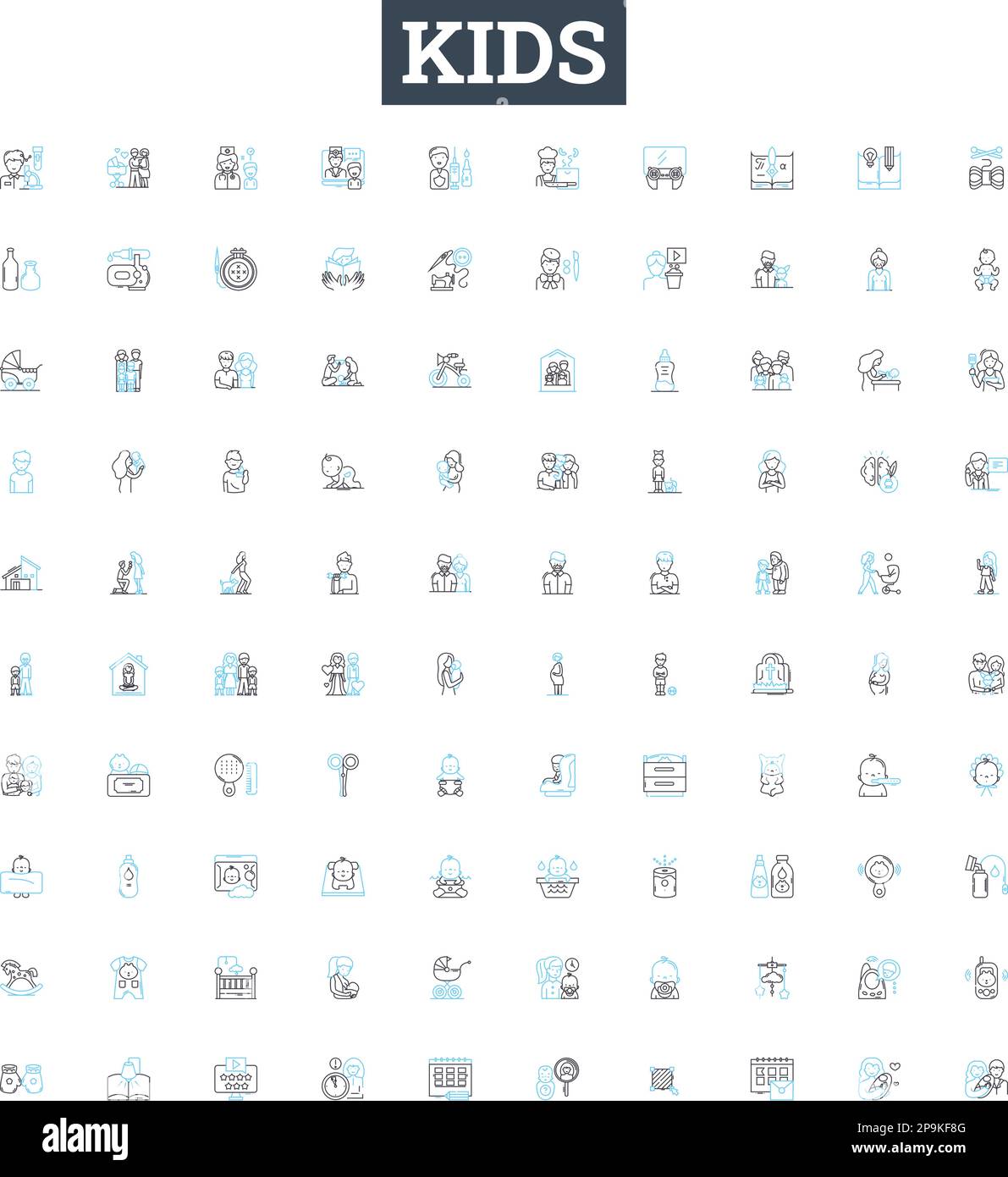 Kids vector line icons set. Children, Toddlers, Babies, Preschoolers ... Kids vector line icons set. Children, Toddlers, Babies, Preschoolers ...