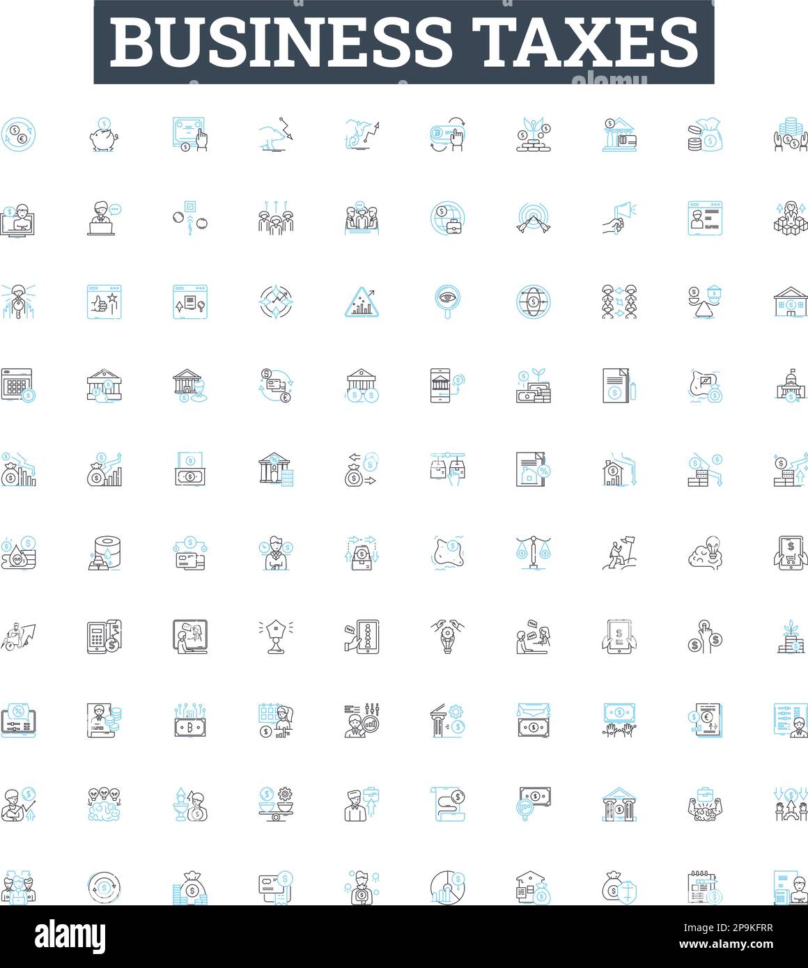 Business taxes vector line icons set. Taxes, Business, Filing ... Business taxes vector line icons set. Taxes, Business, Filing ...