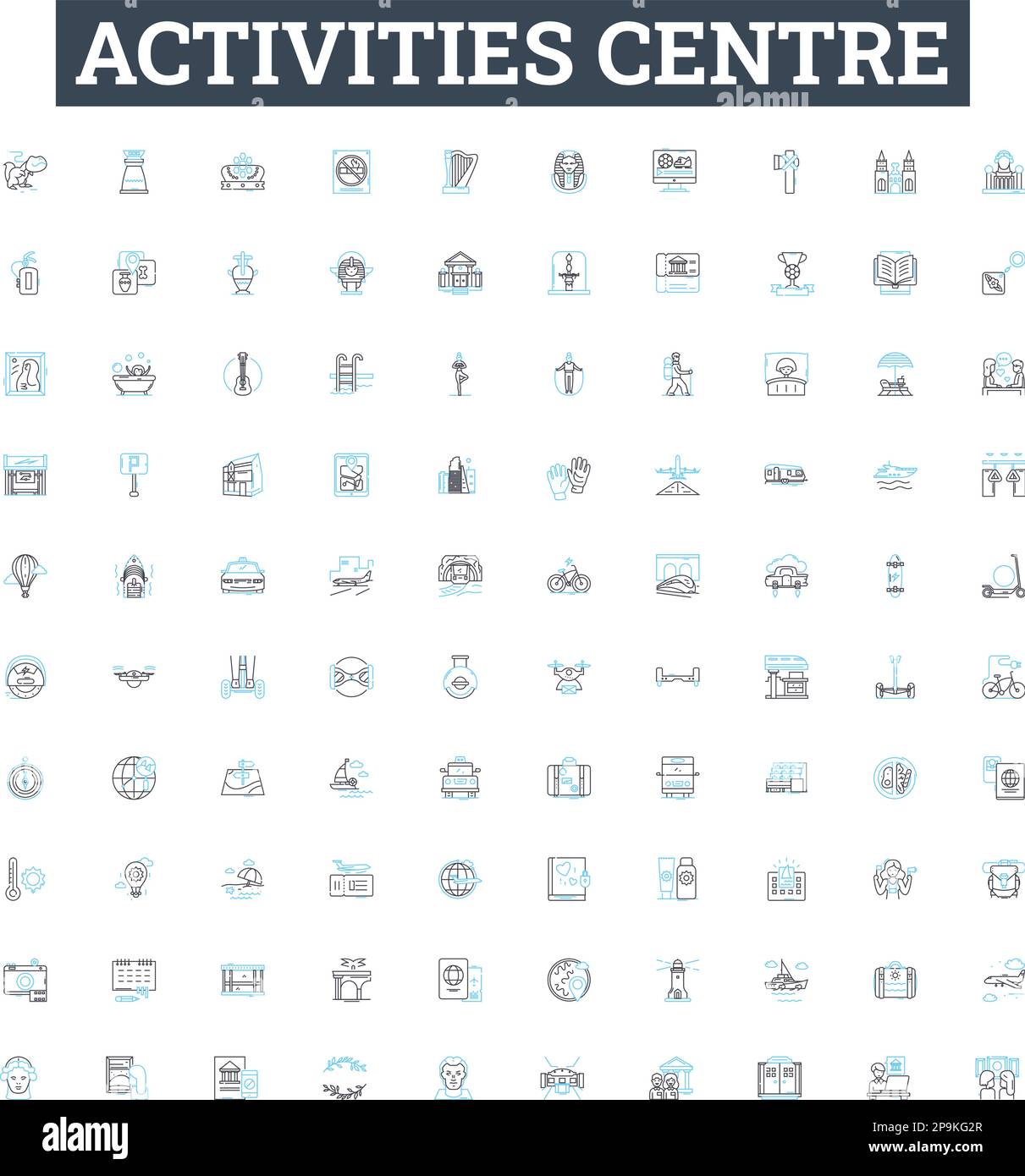 Activities centre vector line icons set. Activity, Centre, Outdoors ...