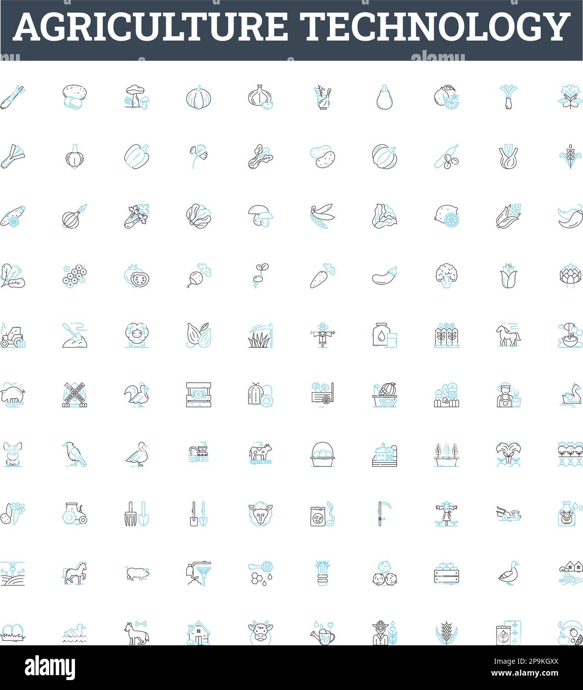 Agriculture technology vector line icons set. Technology, Agriculture, Farming, Irrigation, Crop ...