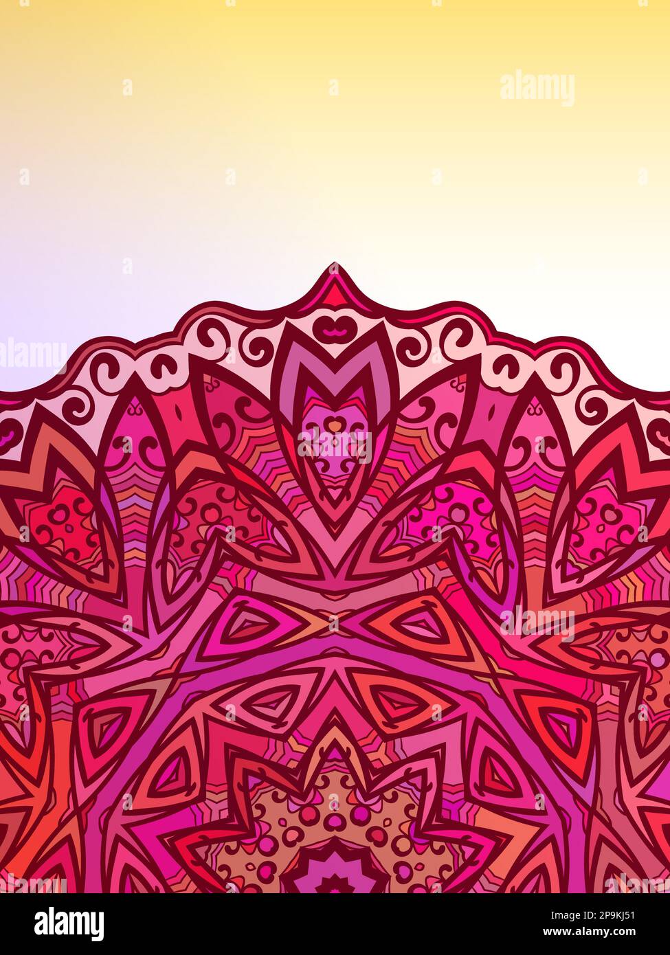 Colored half mandala background template for design Stock Vector Image ...