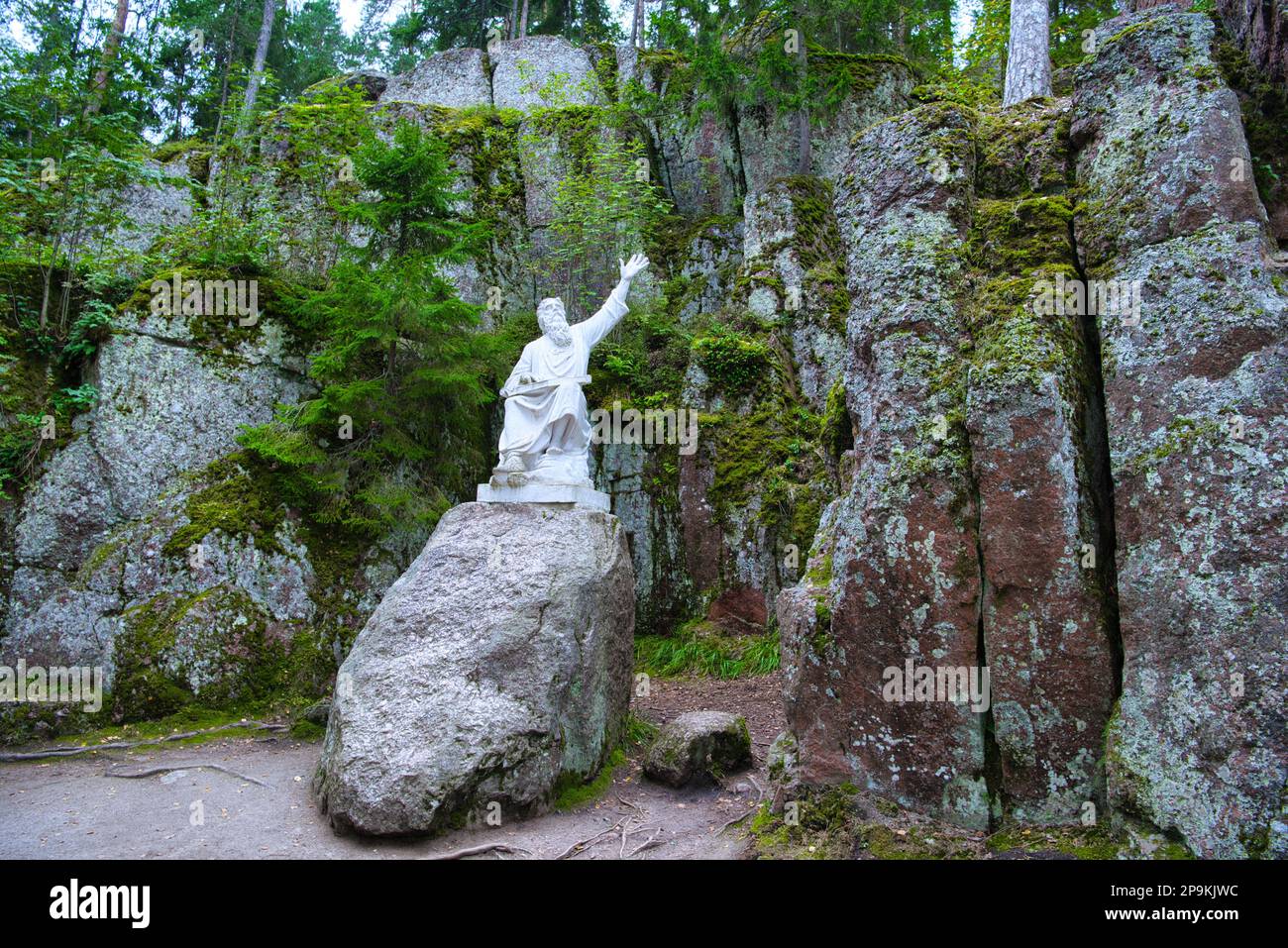 Vainamoinen playing on a kantele - statue of the hero of the epic ...