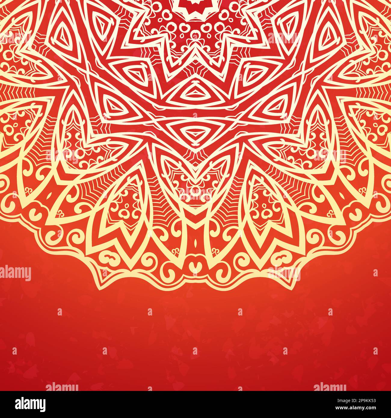 Half mandala on red background, Template for design Stock Vector Image ...