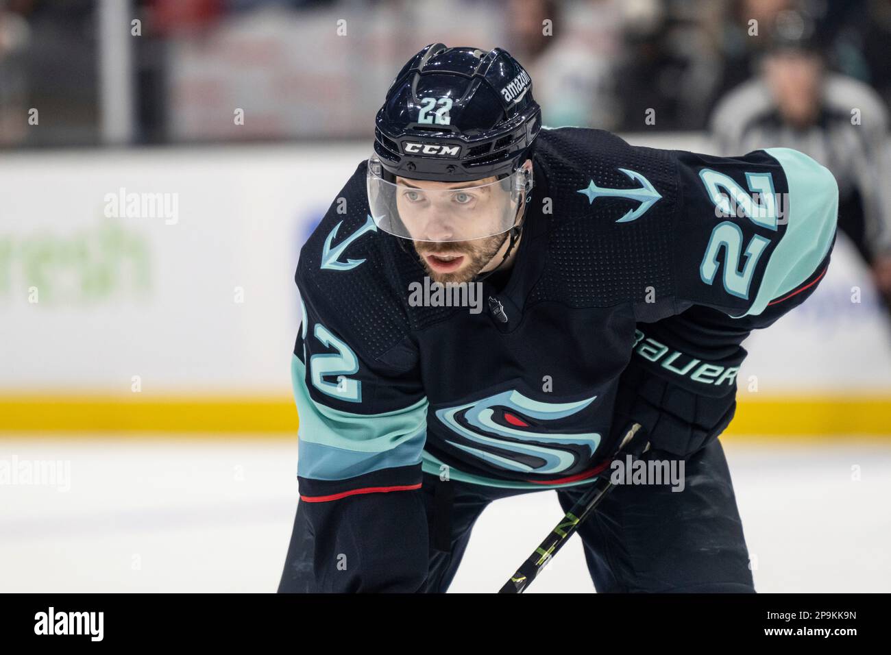 Seattle Kraken forward Oliver Bjorkstrand is pictured during an NHL ...