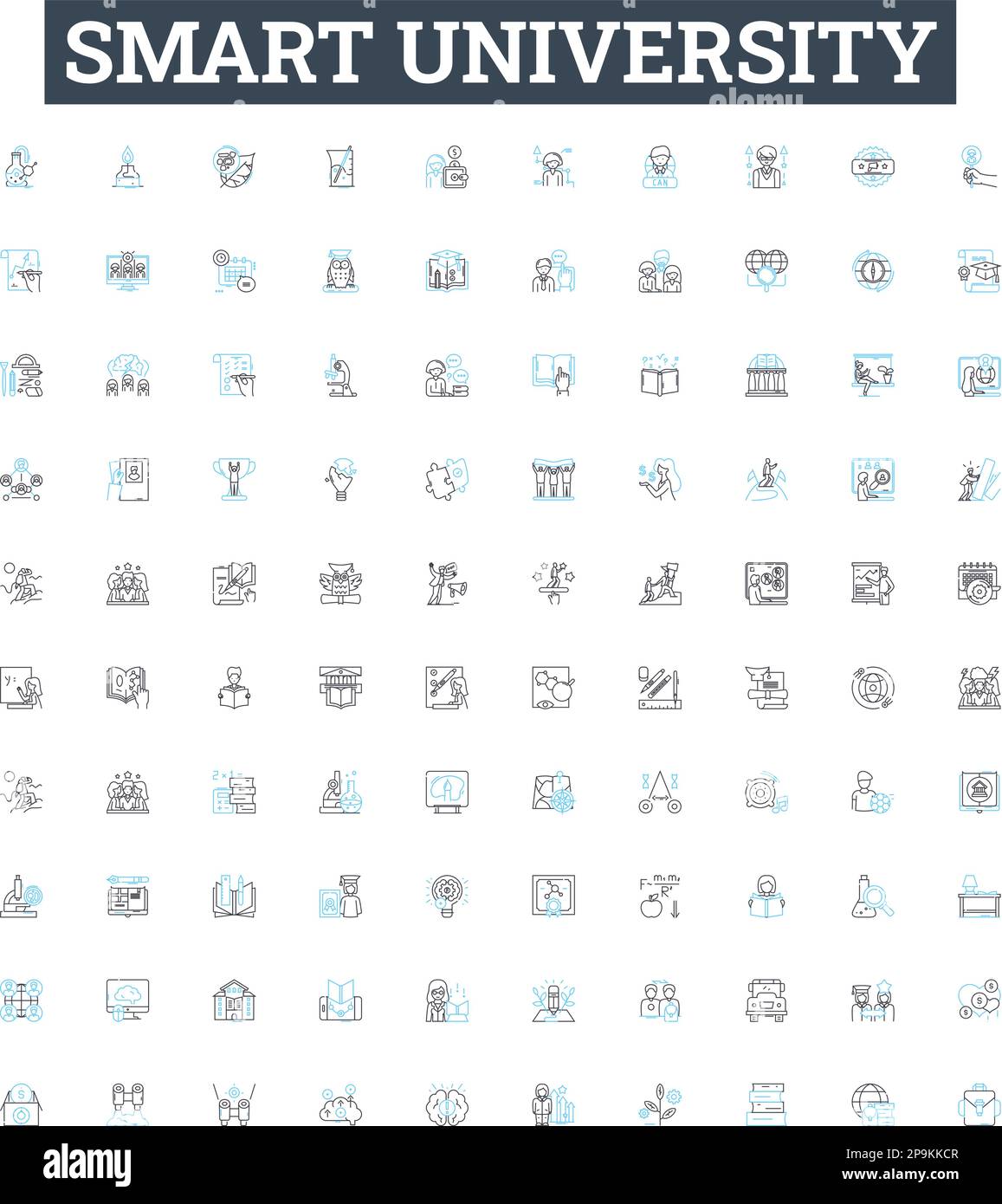 Smart university vector line icons set. Smart, University, Educational ...