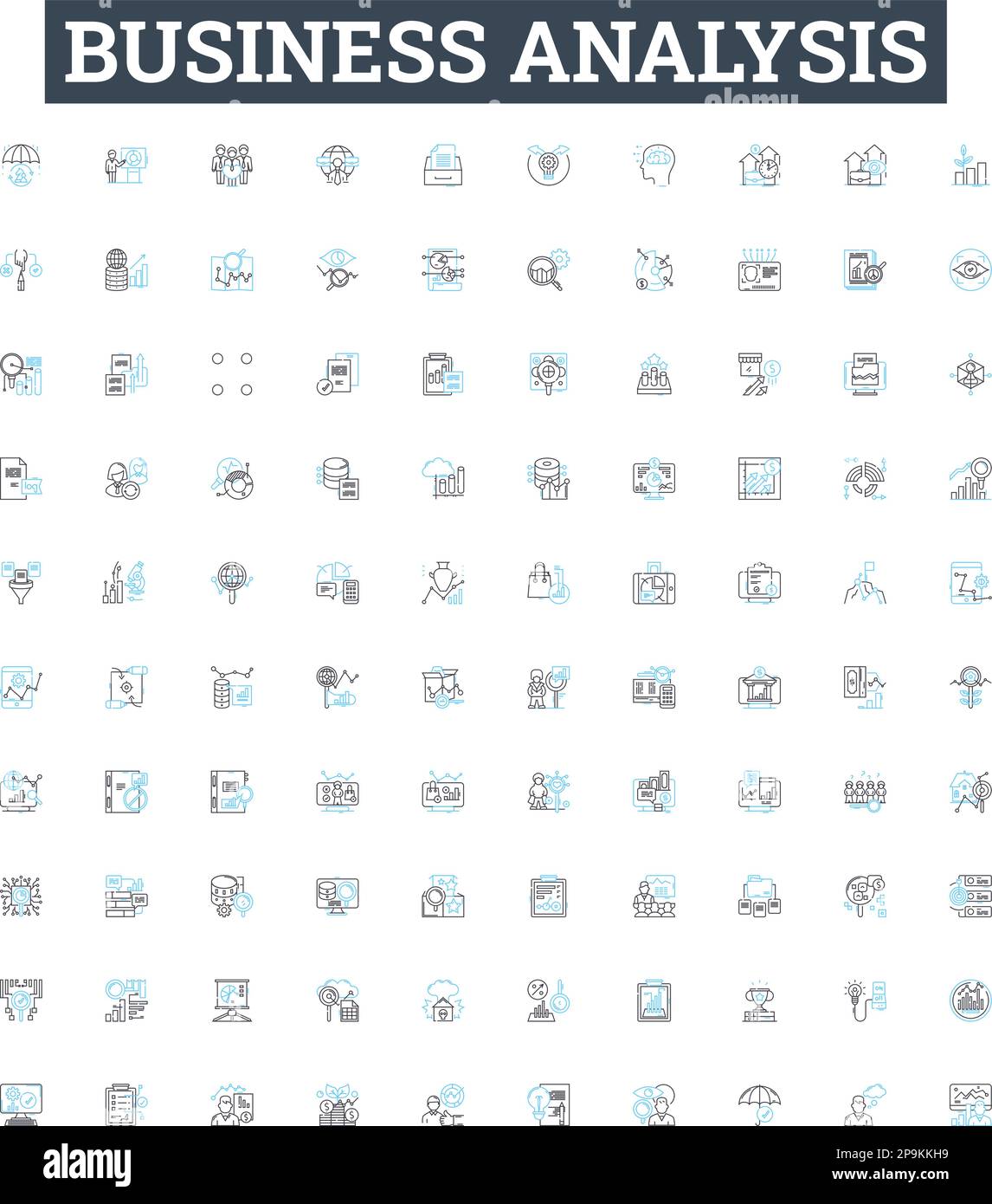 Business analysis vector line icons set. Business, Analysis, Strategy ...
