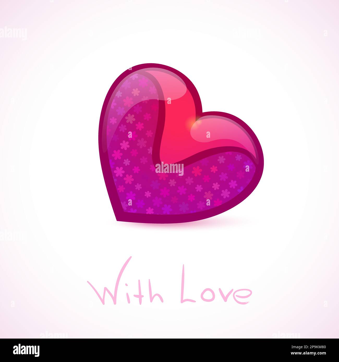 With love, Greeting card with heart, Vector illustration Stock Vector ...