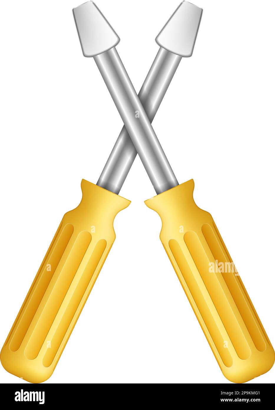 Yellow screwdrivers on white background, vector eps10 illustration ...