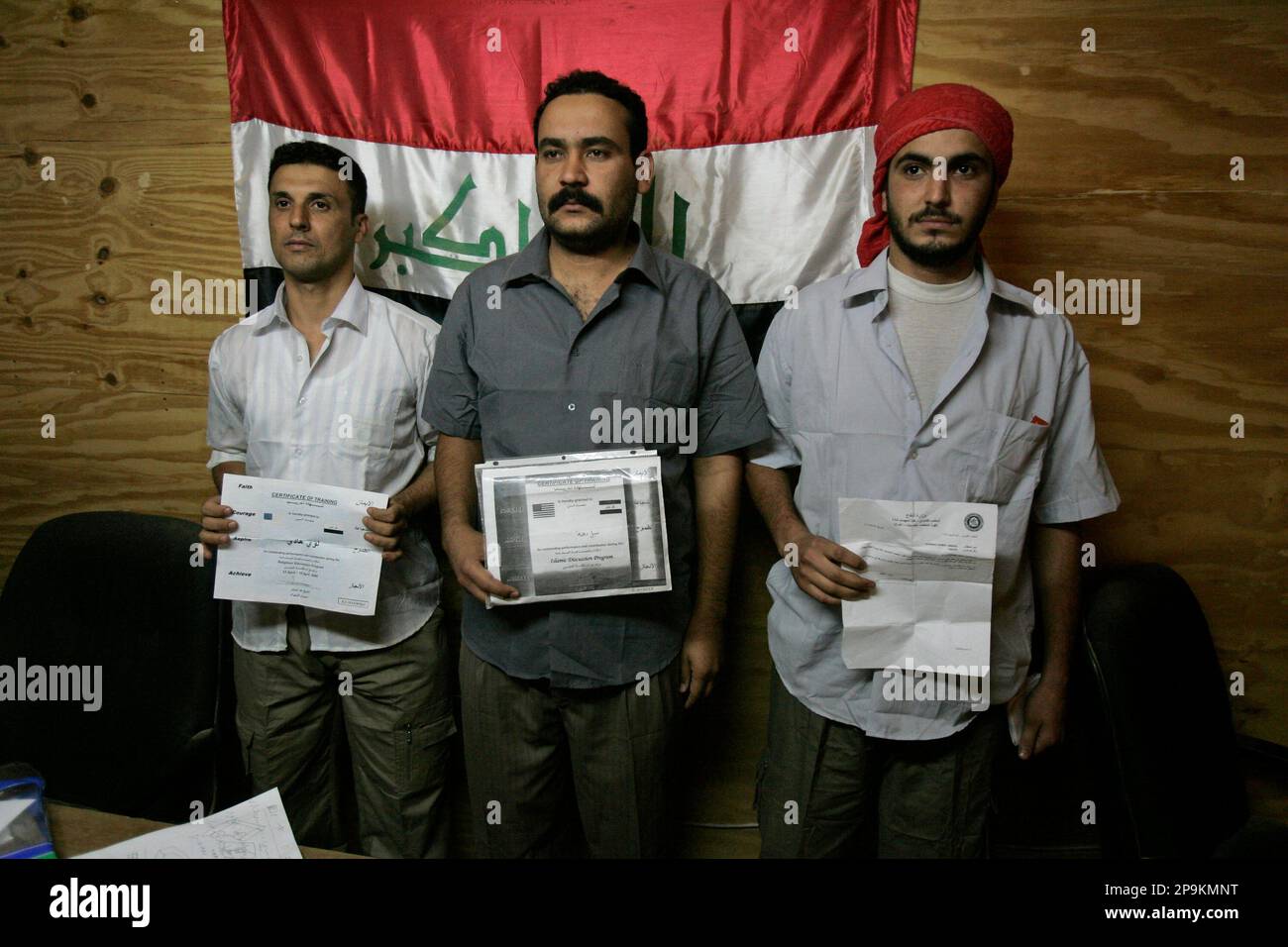 From the left, Loay Hadi, Nabil Ni'ma and Rasool Qasim hold ...
