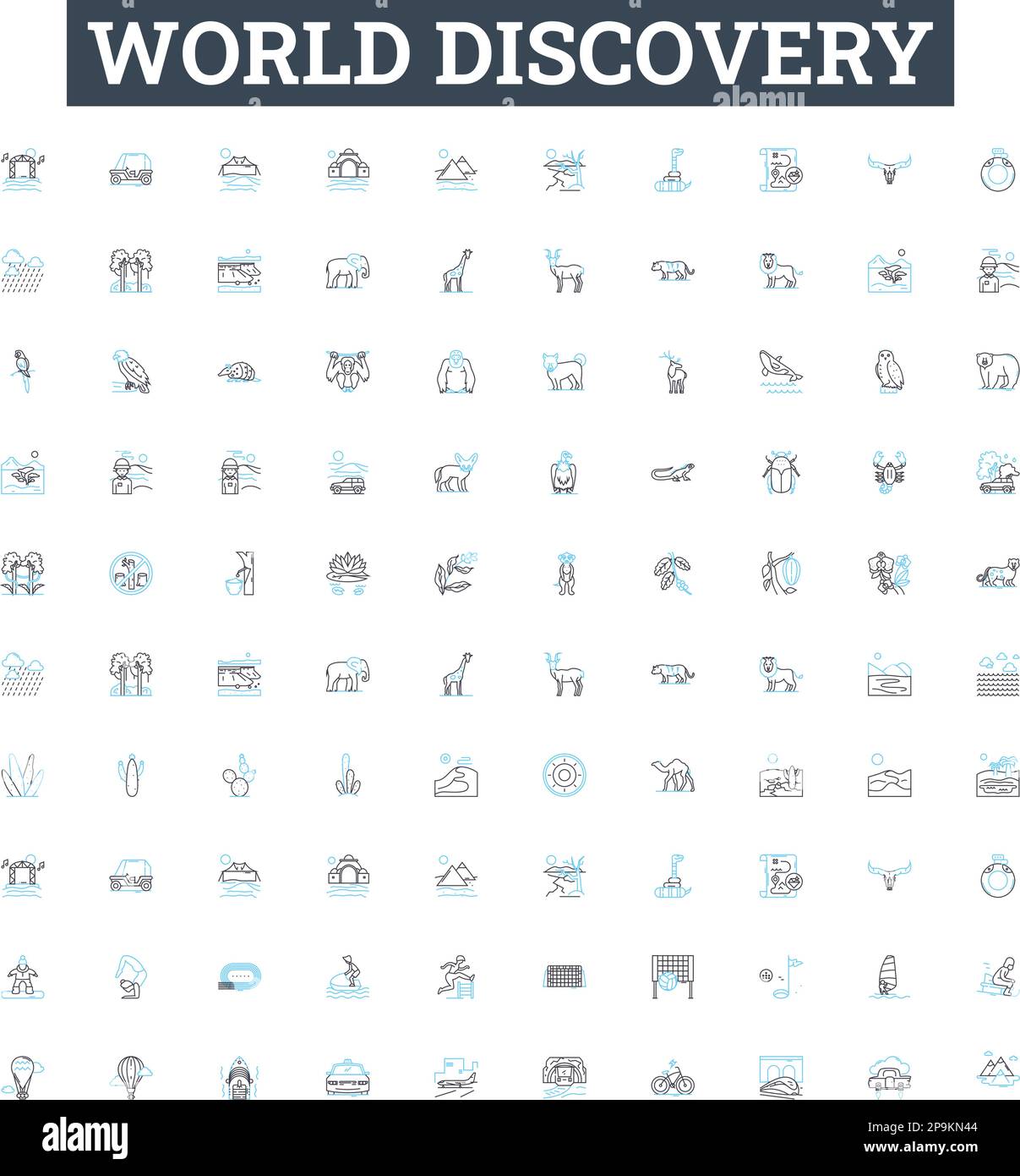 world discovery vector line icons set. Exploration, Expedition ...