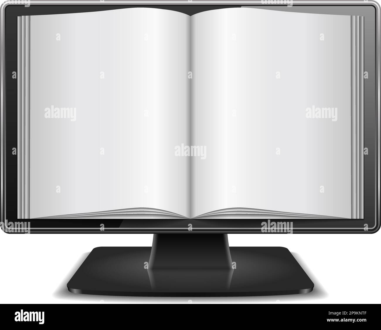 Magazine in computer monitor, vector eps10 illustration Stock Vector ...