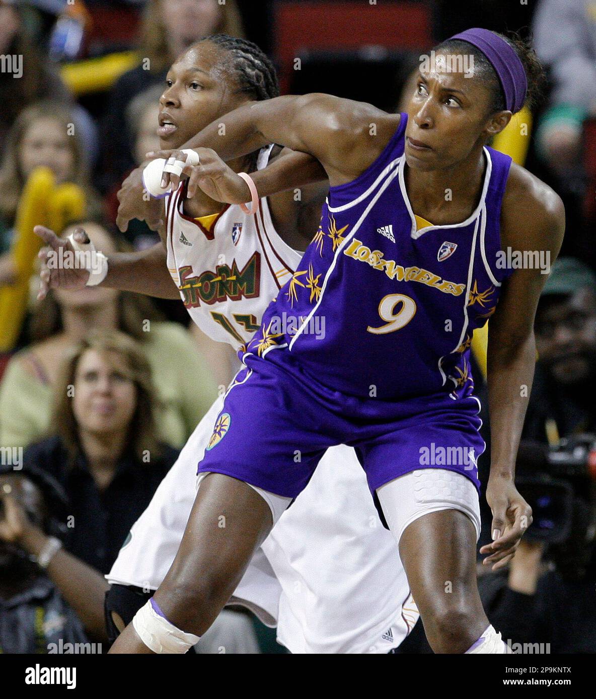 Seattle Storm's Yolanda Griffith, left, and Los Angeles Sparks' Lisa ...