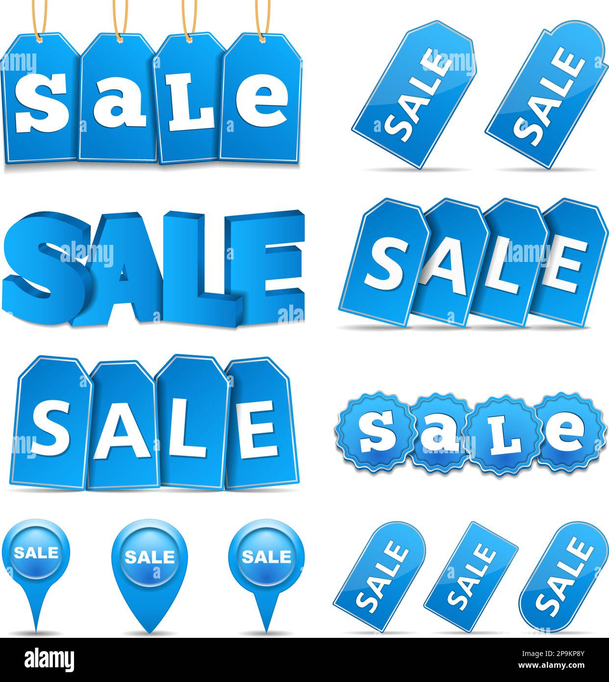 Blue sale tags and banners, vector eps10 illustration Stock Vector ...