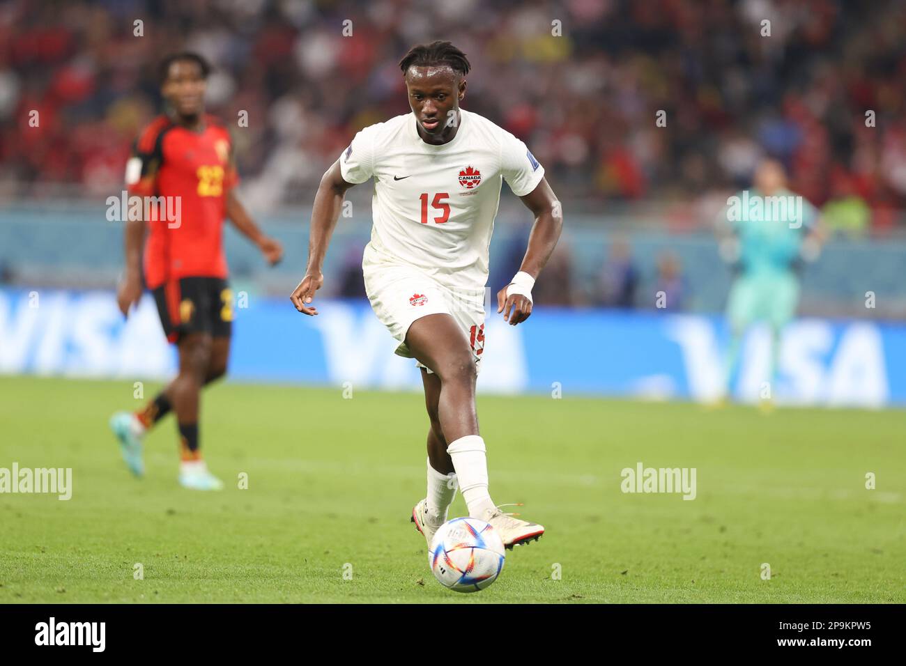 Ismael Kone of Canada, in action during the FIFA World Cup Qatar 2022 ...