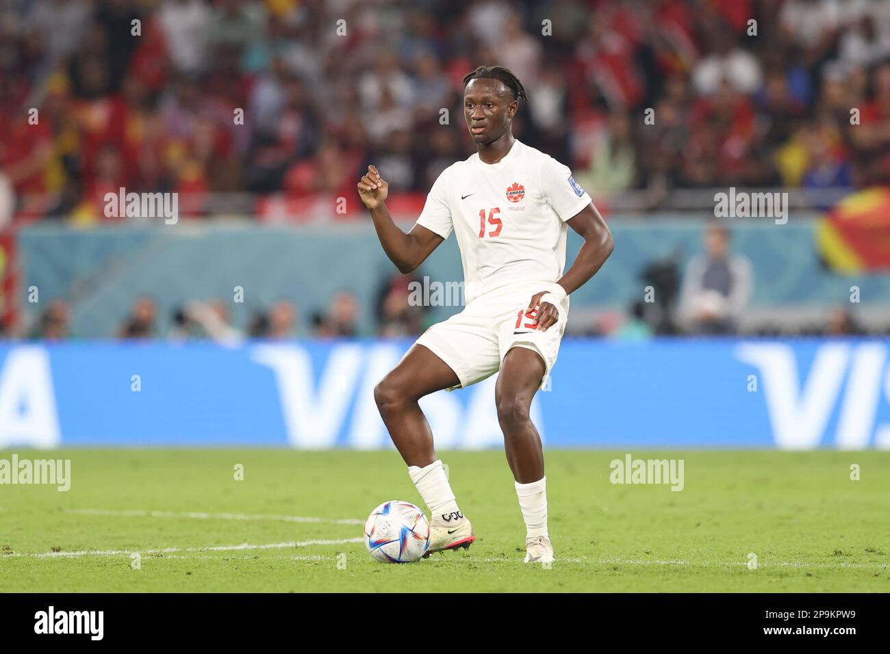 Ismael Kone of Canada in action during the FIFA World Cup Qatar 2022 ...