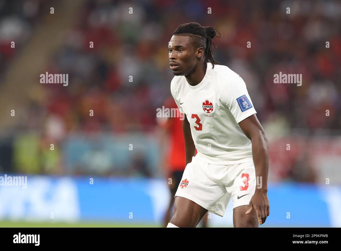 Sam Adekugbe of Canada in action during the FIFA World Cup Qatar 2022 ...
