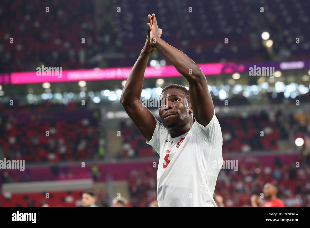 Sam Adekugbe of Canada seen during the FIFA World Cup Qatar 2022, Match ...