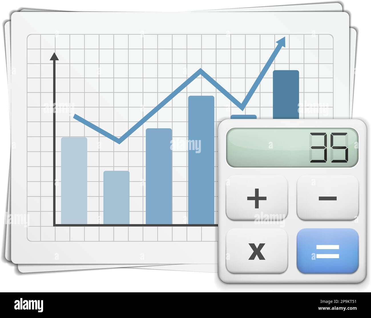Finance graph and calculator, vector eps10 illustration Stock Vector ...