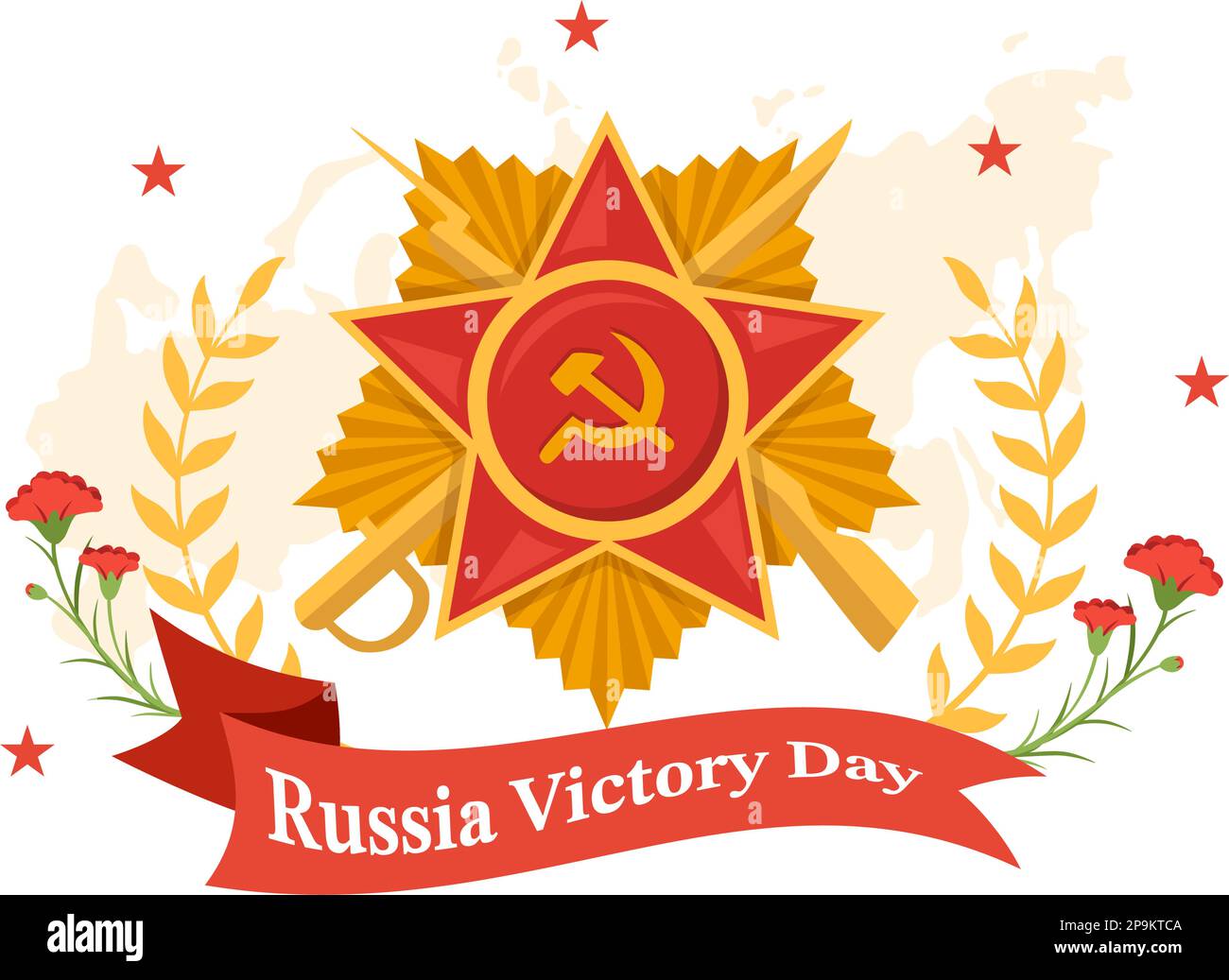 Russian Victory Day on May 9 Illustration with Medal Star Of The Hero ...