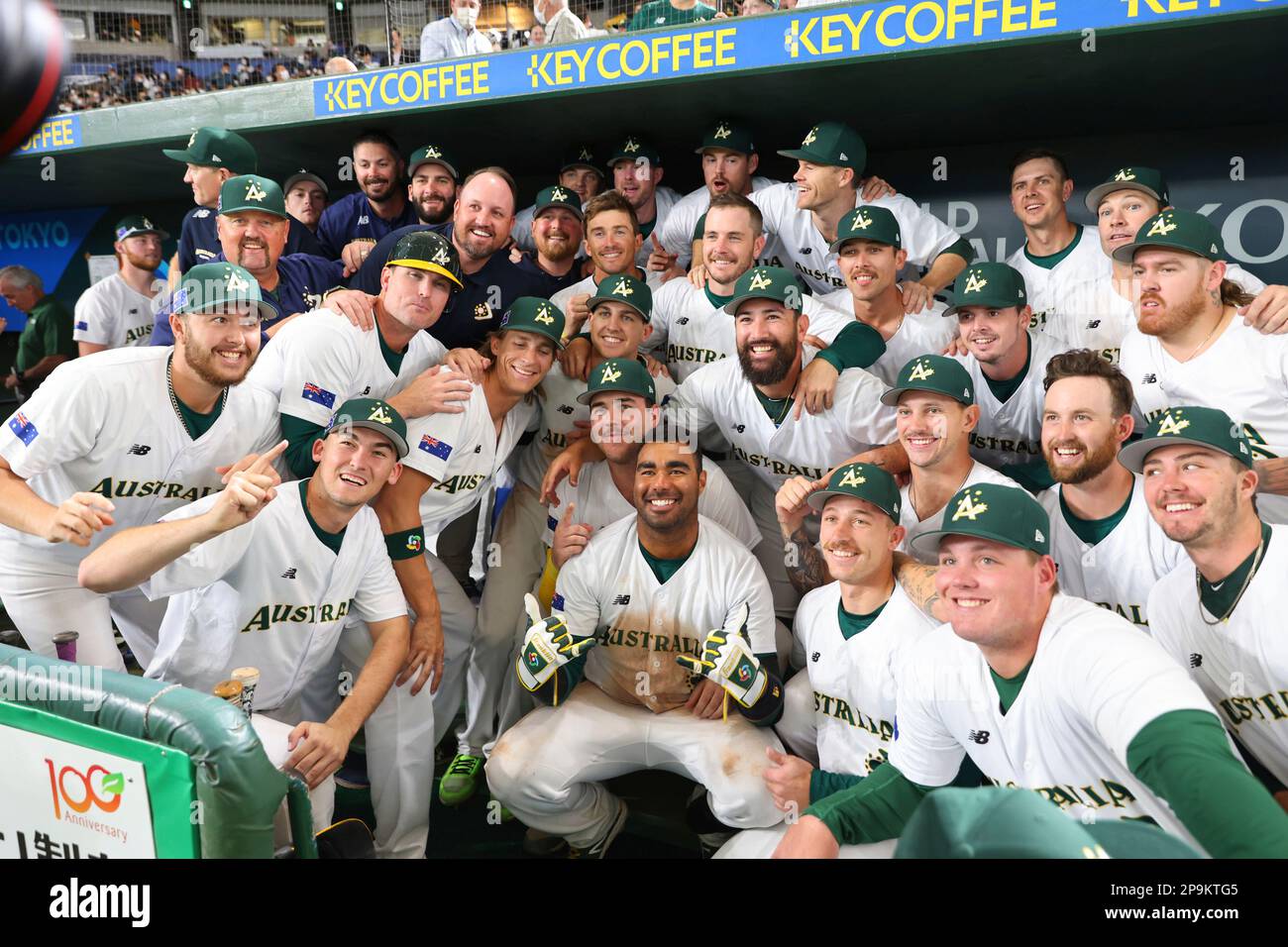 Australia's players pose for a photo after winning the World Baseball ...
