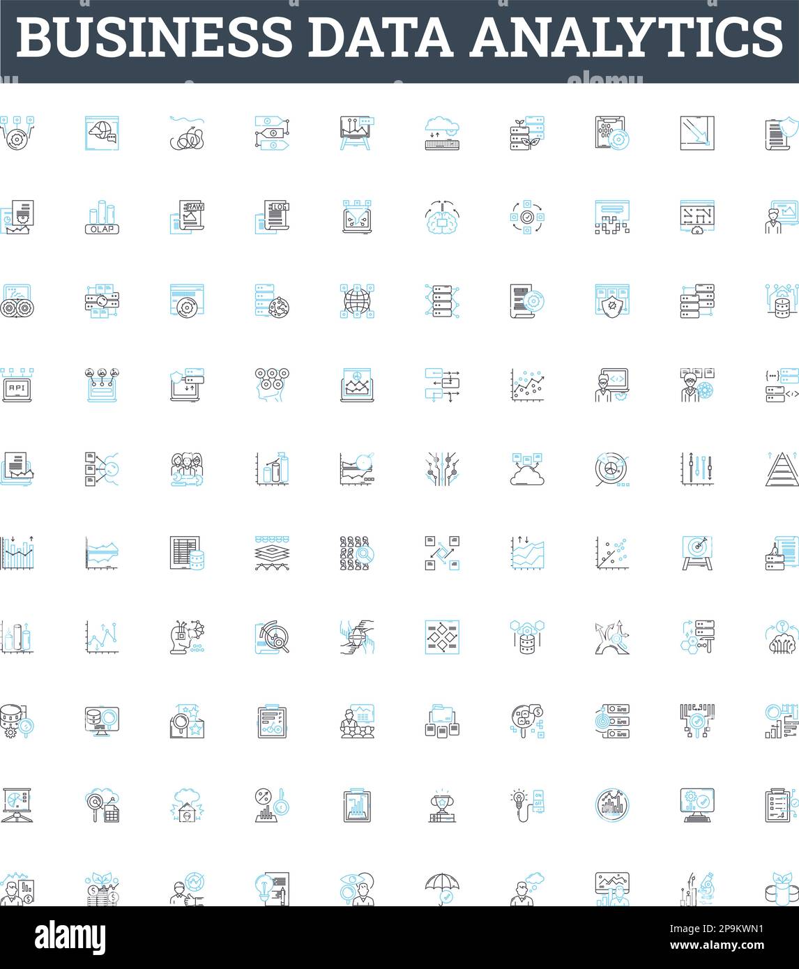 Business data analytics vector line icons set. Business, Data ... Business data analytics vector line icons set. Business, Data ...