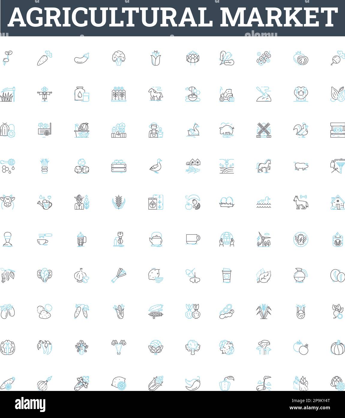 Agricultural market vector line icons set. Farming, Agriculture, Crop ...